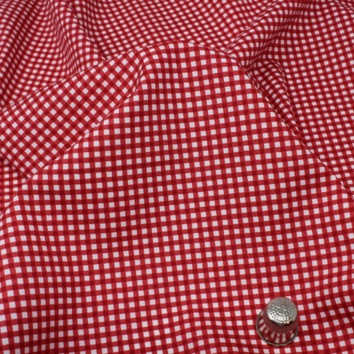 Red Gingham Cotton Poplin Fabric | LoveFabric.ie