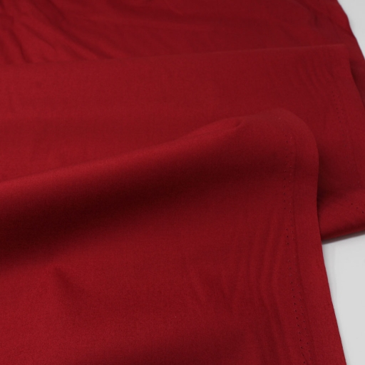 Plain Deep Red Cotton Poplin Fabric | LoveFabric.ie